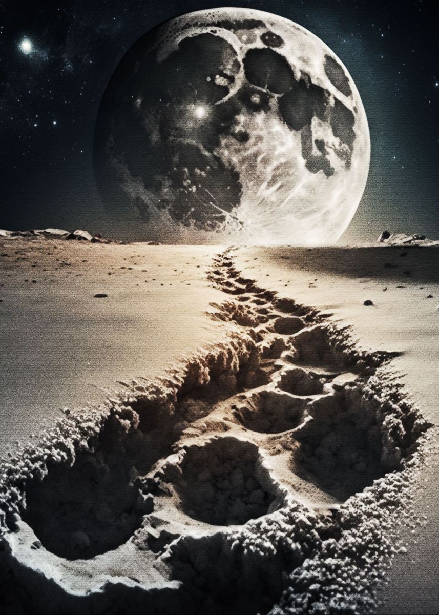 'Trail To The Moon' Poster, picture, metal print, paint by Muh Asdar ...