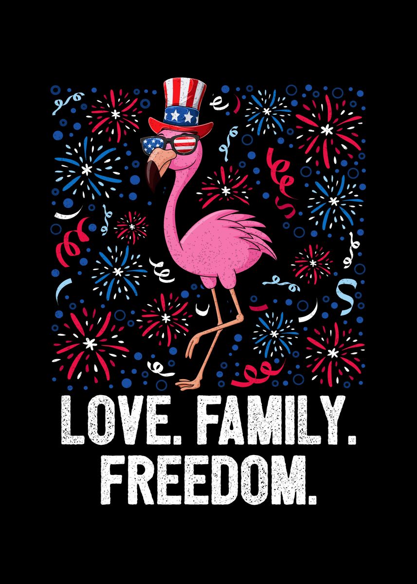 '4th Of July Love Family' Poster, picture, metal print, paint by ...
