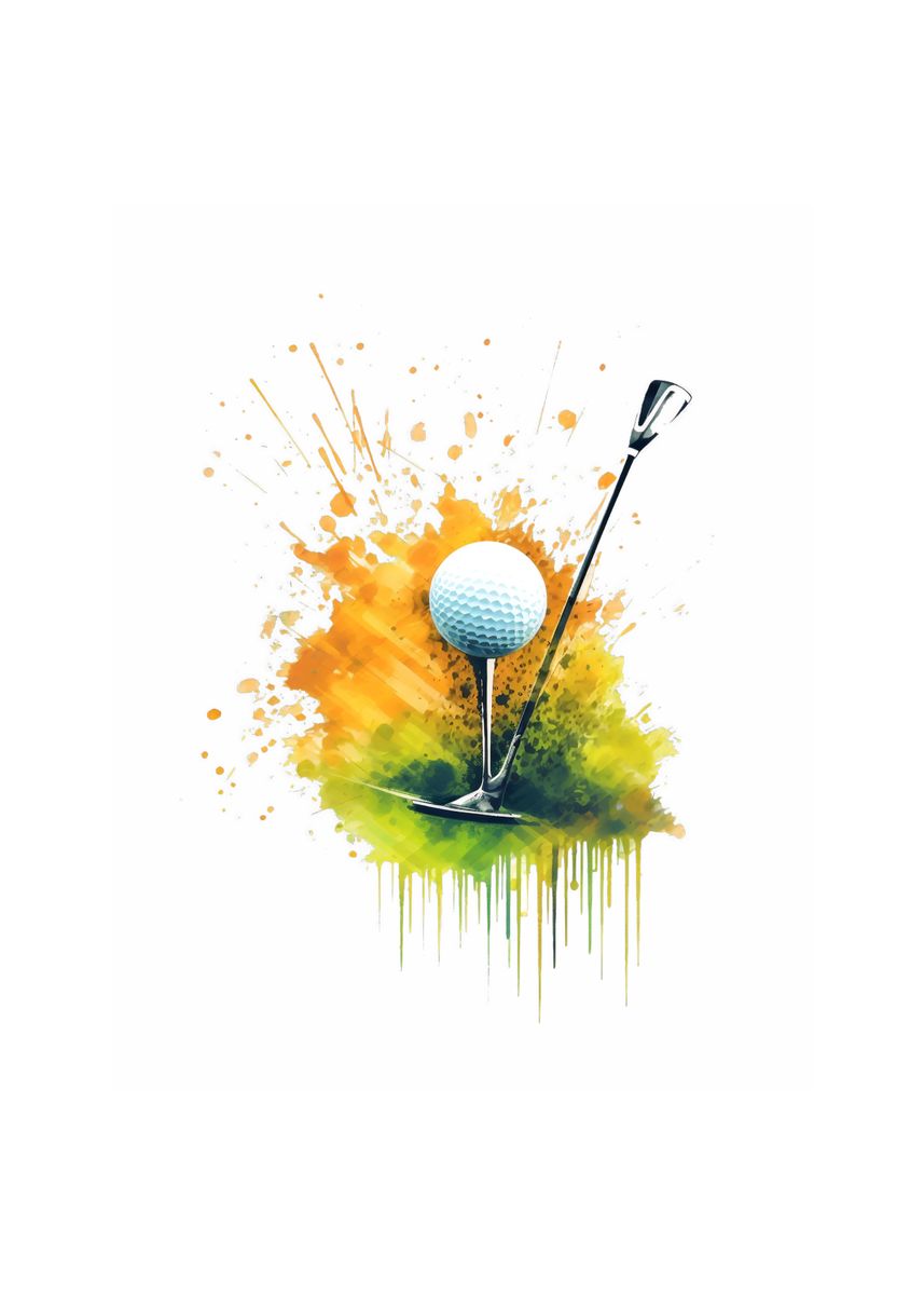 'Golfing Golf Club Putter' Poster, picture, metal print, paint by ...