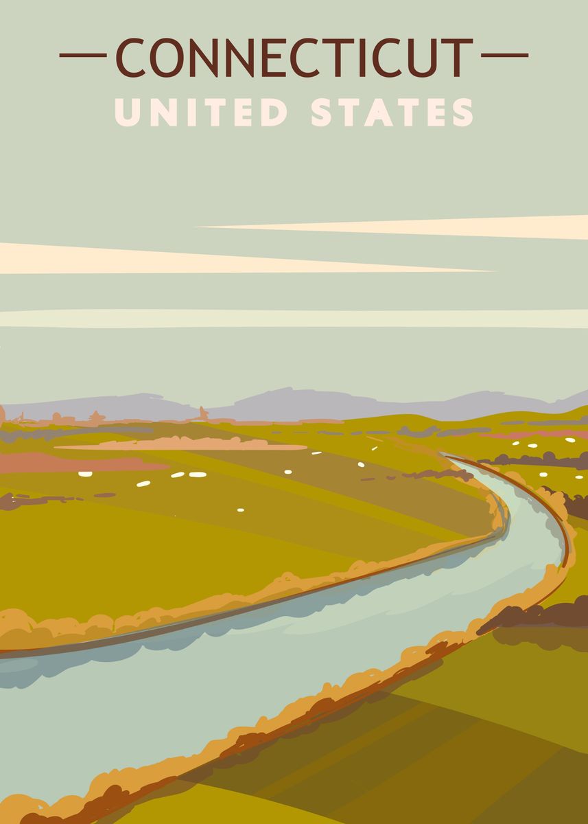 'Connecticut Travel' Poster by Le Thi Thu Hien | Displate
