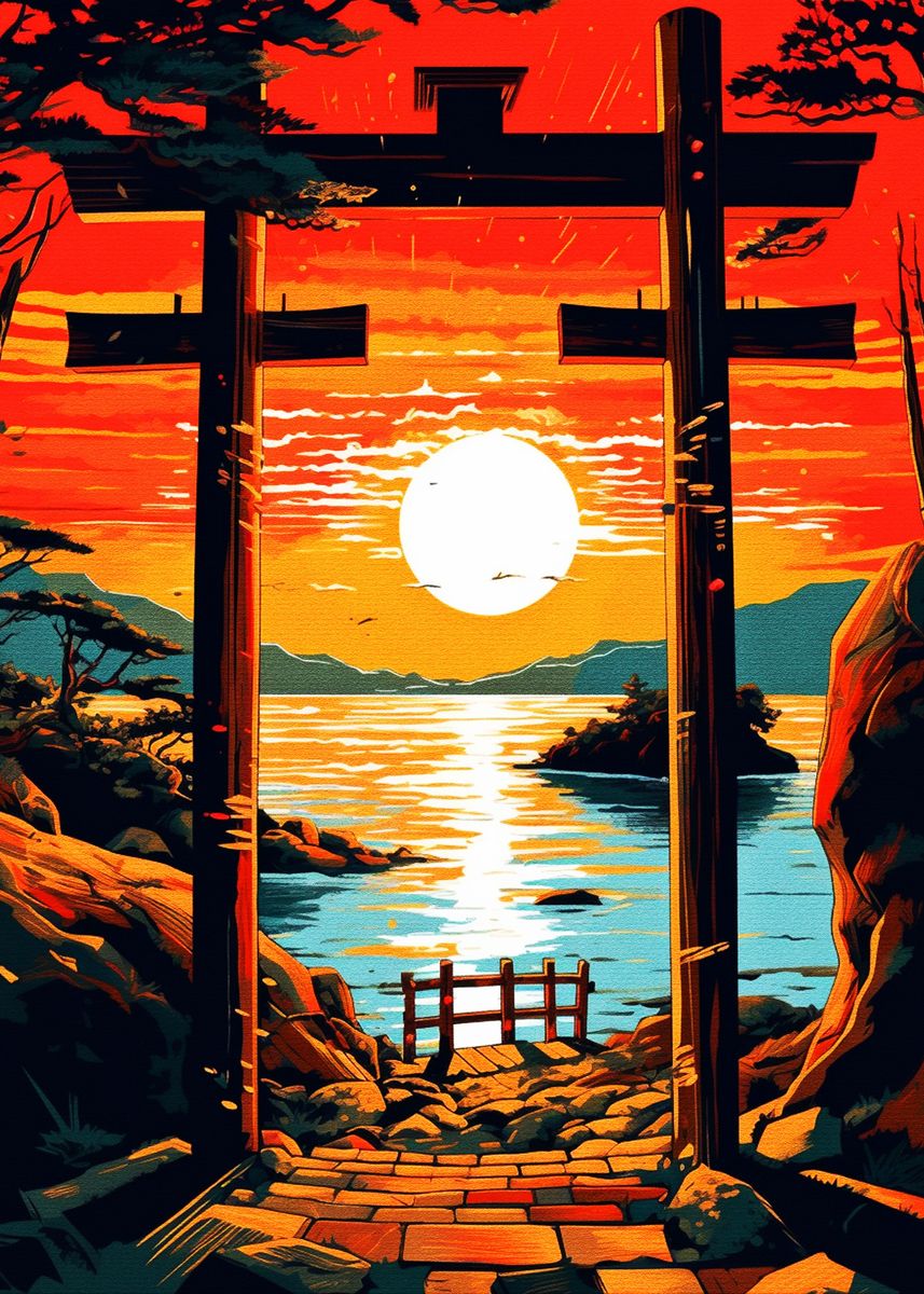 'The charm of sunrise gate' Poster, picture, metal print, paint by Muh ...