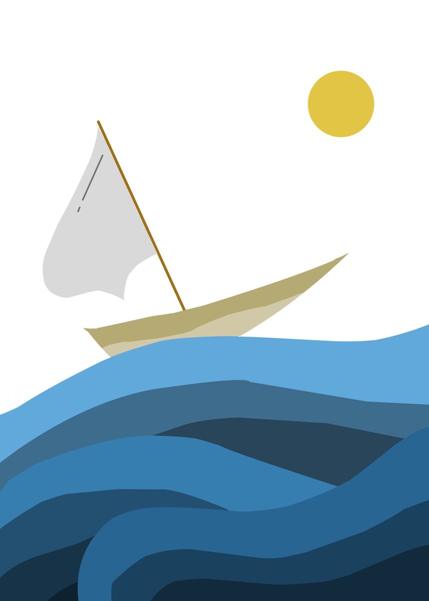 'Wooden ship at sea' Poster, picture, metal print, paint by Wisnu ...