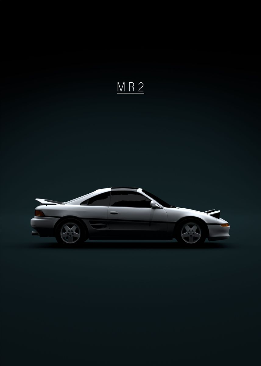 '1995 Toyota MR2 GT Grey' Poster by 21 MXM | Displate