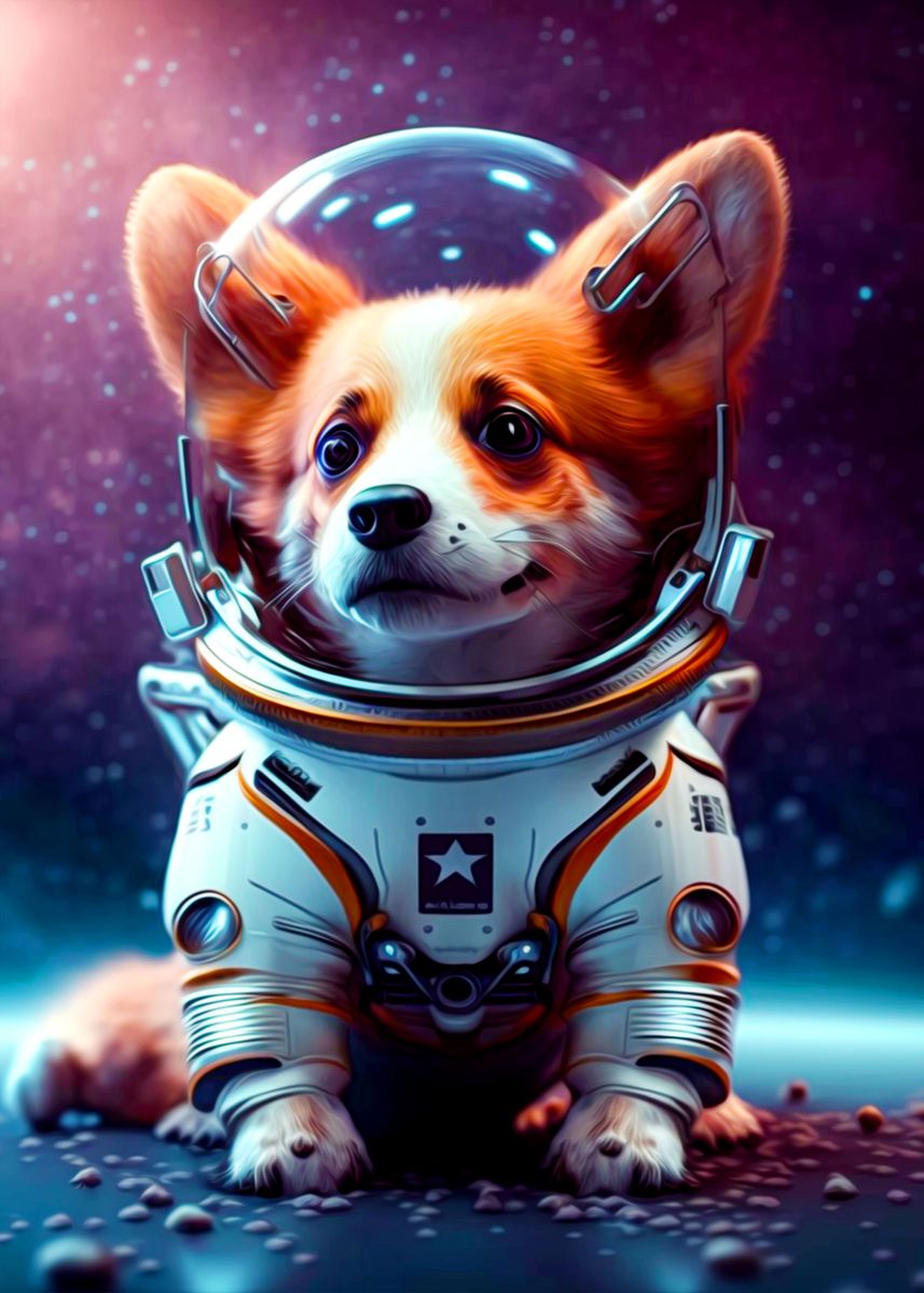 'Dog astronaut' Poster, picture, metal print, paint by berry nguyen ...
