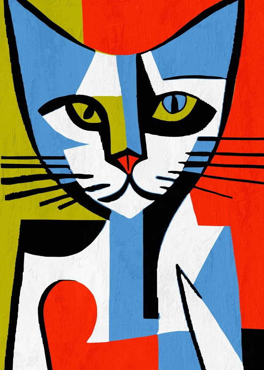 'Milo Cat Poster' Poster, picture, metal print, paint by HyggeStudio ...