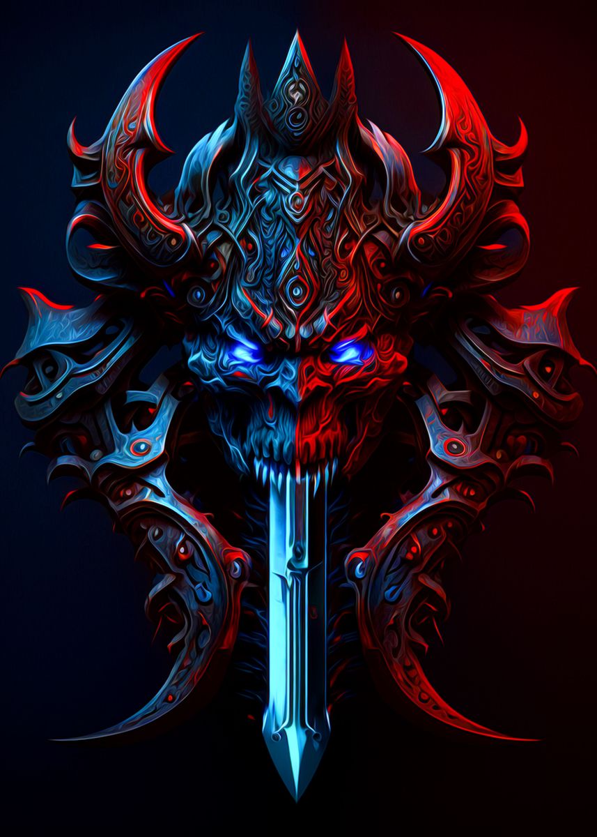 'Demon Warrior' Poster, picture, metal print, paint by khoa doan | Displate