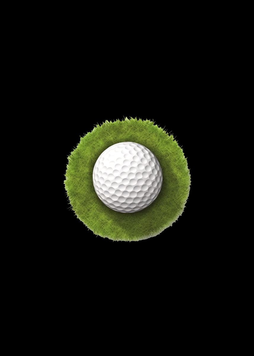 'Golf Ball Green Grass' Poster, picture, metal print, paint by ...