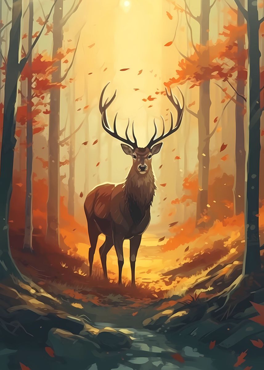 'Deer Deers' Poster, picture, metal print, paint by DecoyDesign | Displate