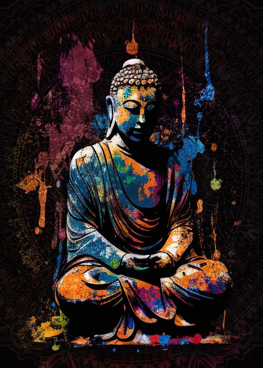 'Ink color Buddha' Poster, picture, metal print, paint by MCAshe Art ...