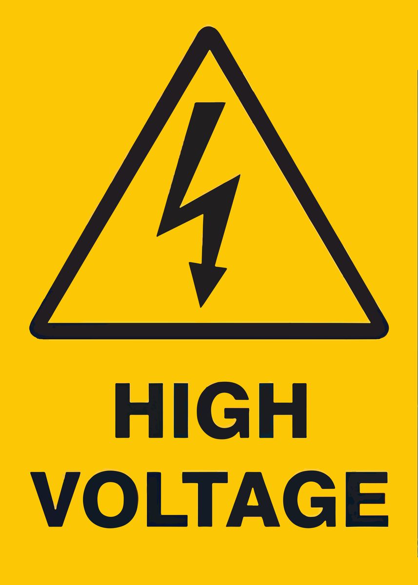'warning high voltage' Poster, picture, metal print, paint by wild Up | Displate