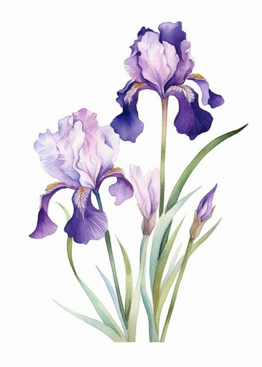 'Irises Flower' Poster by Holzkovic | Displate