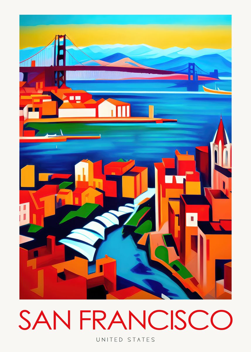 'SAN FRANCISCO USA' Poster by BluePinkPanther | Displate