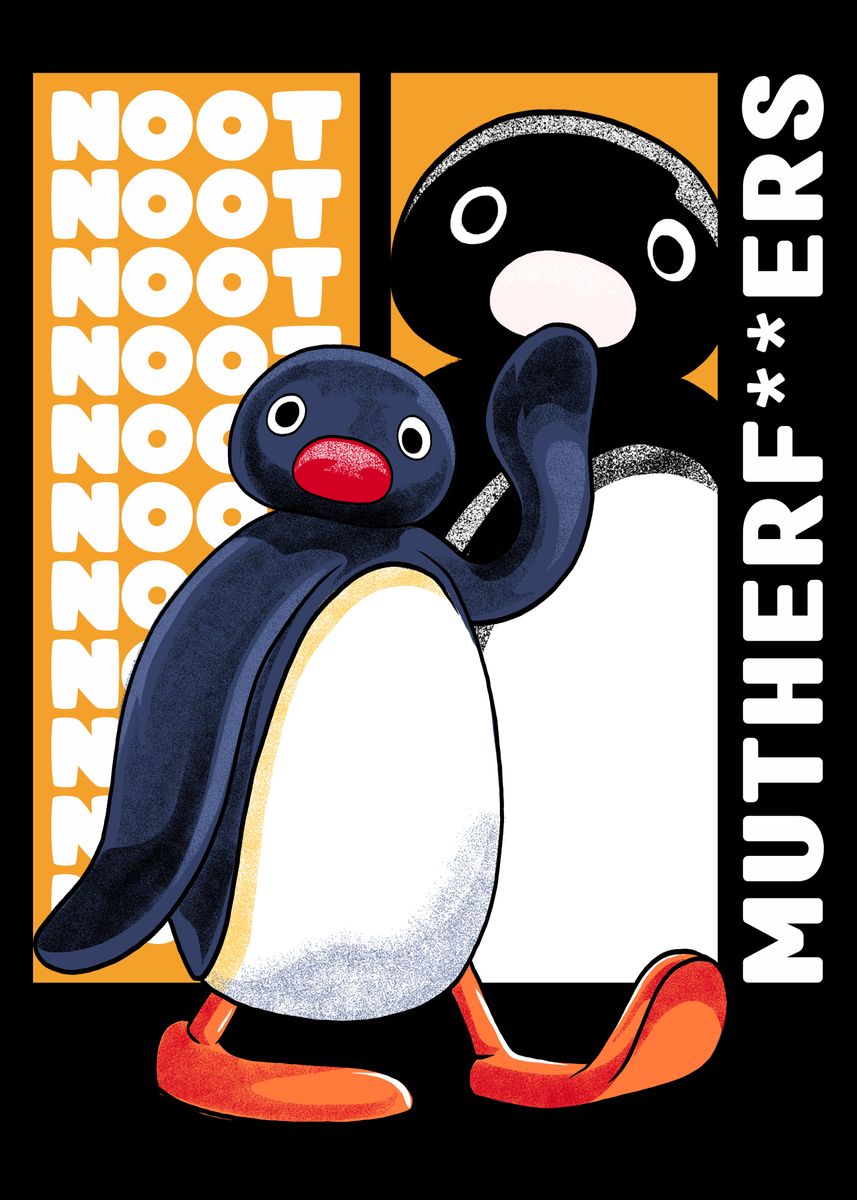 'Funny Noot Noot Penguin' Poster, picture, metal print, paint by ...
