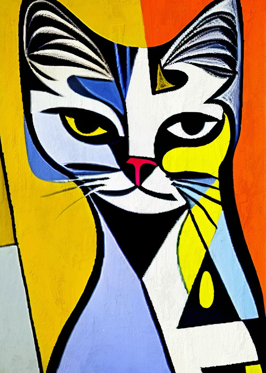 'Moody Cat Poster' Poster by HyggeStudio | Displate