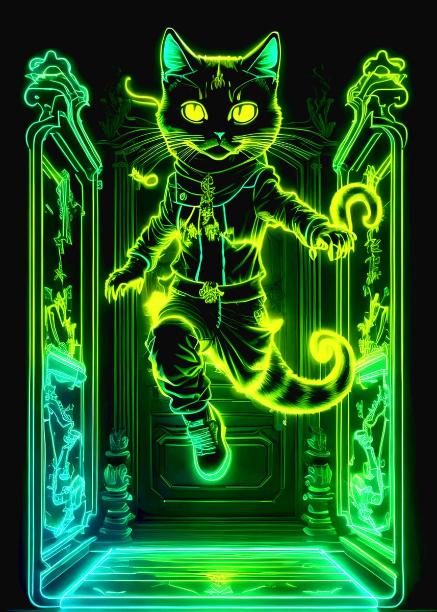 'Soul of cat' Poster, picture, metal print, paint by zuzuzu | Displate