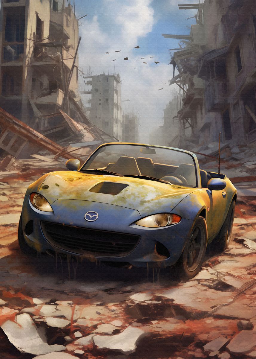 'Mazda Miata' Poster, picture, metal print, paint by RickyEKelly | Displate