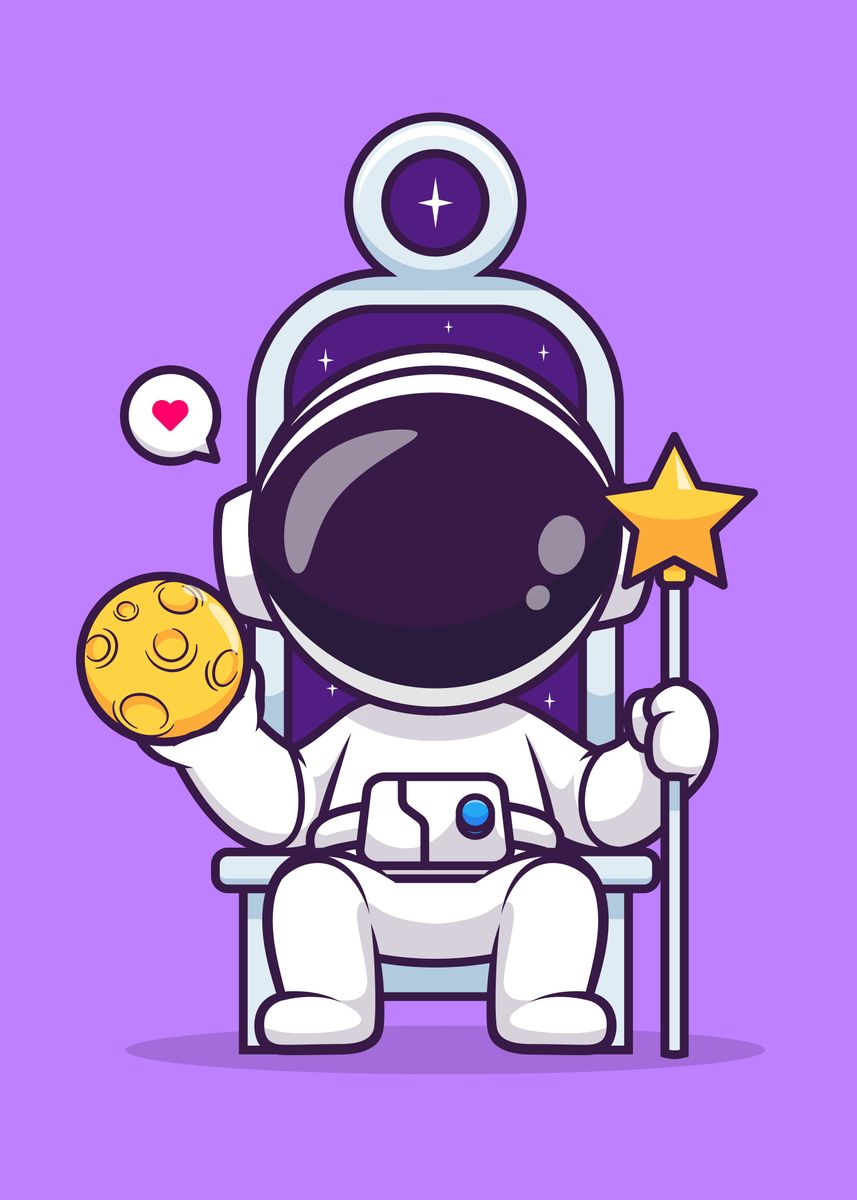 'Cute astronaut king' Poster, picture, metal print, paint by Le Duc ...