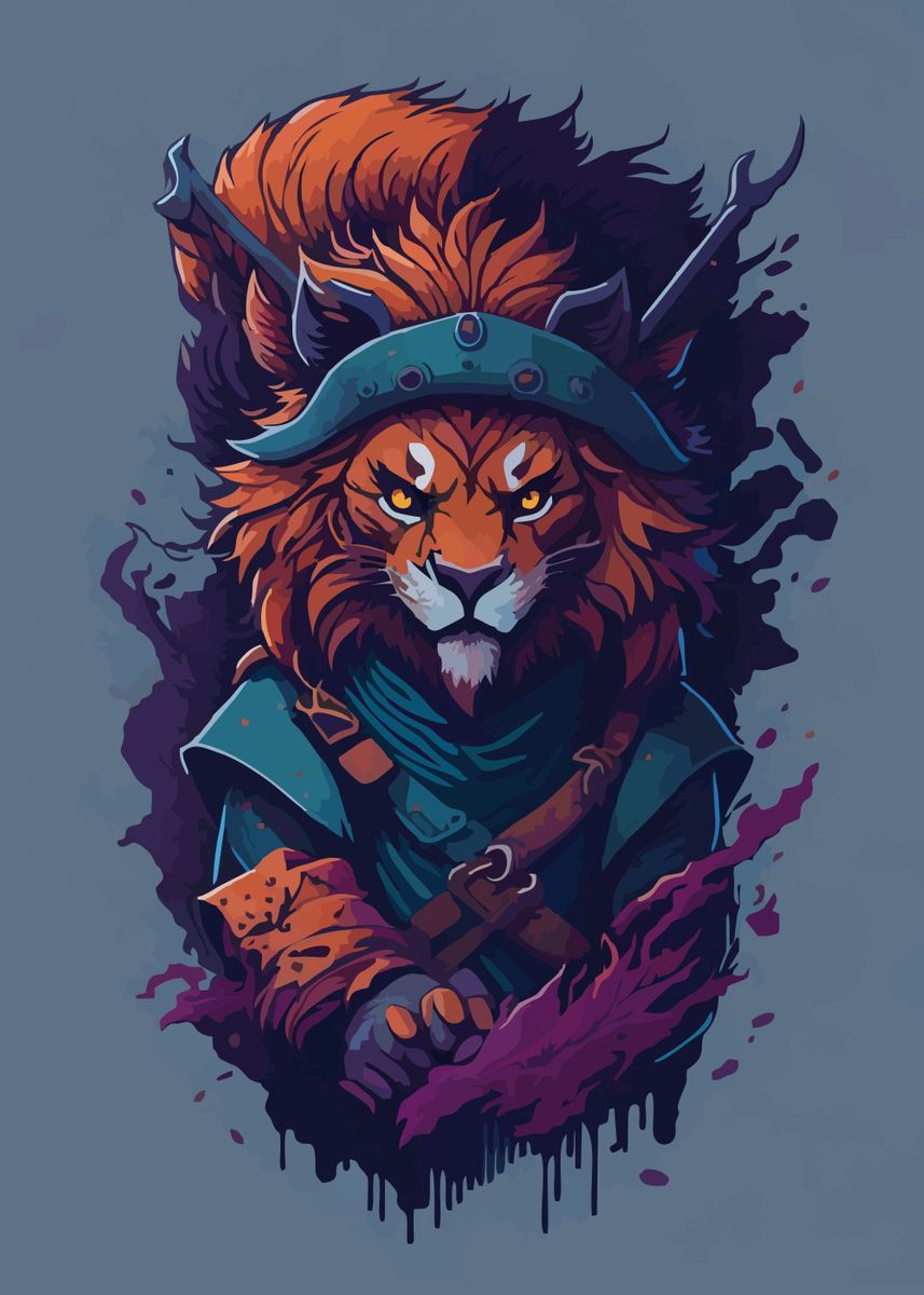 'Ninja lion king' Poster, picture, metal print, paint by artbynue ...