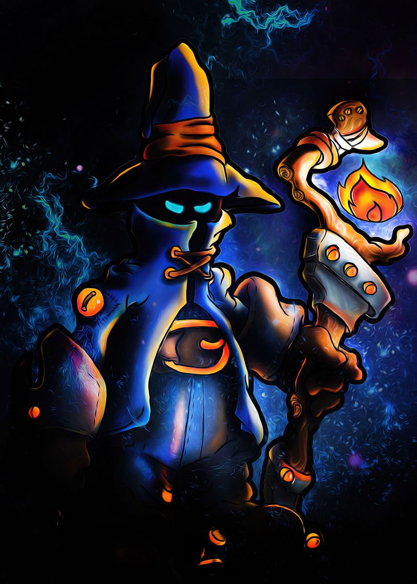 'Black Mage' Poster, picture, metal print, paint by Jasmin Sekiro | Displate