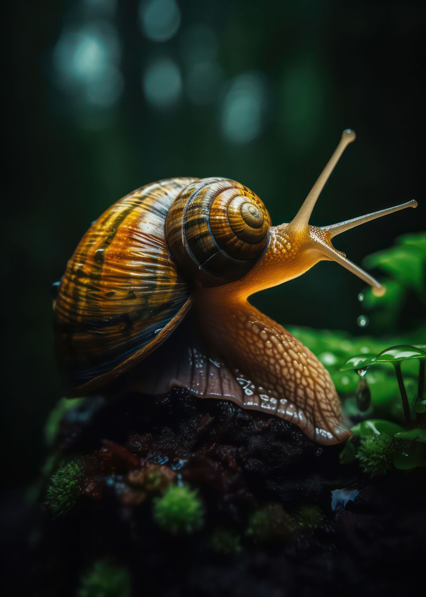 'Mysterious snail' Poster, picture, metal print, paint by Zooscape ...