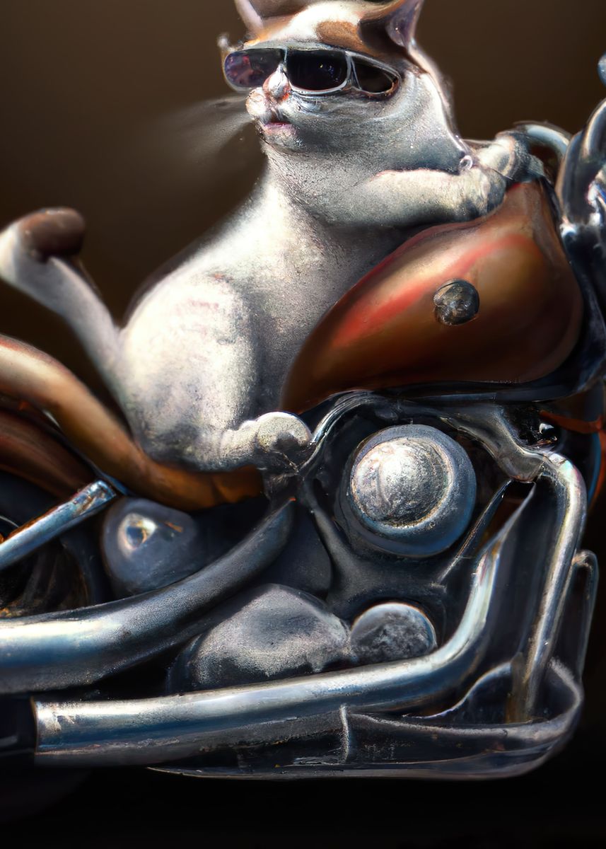 'Motorcycle Cat' Poster by maxdesign | Displate