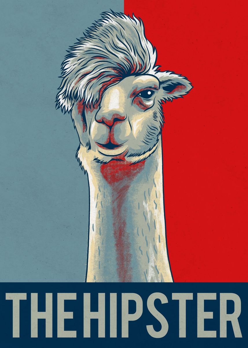 'Hipster Llama Meme' Poster by Adam Project | Displate
