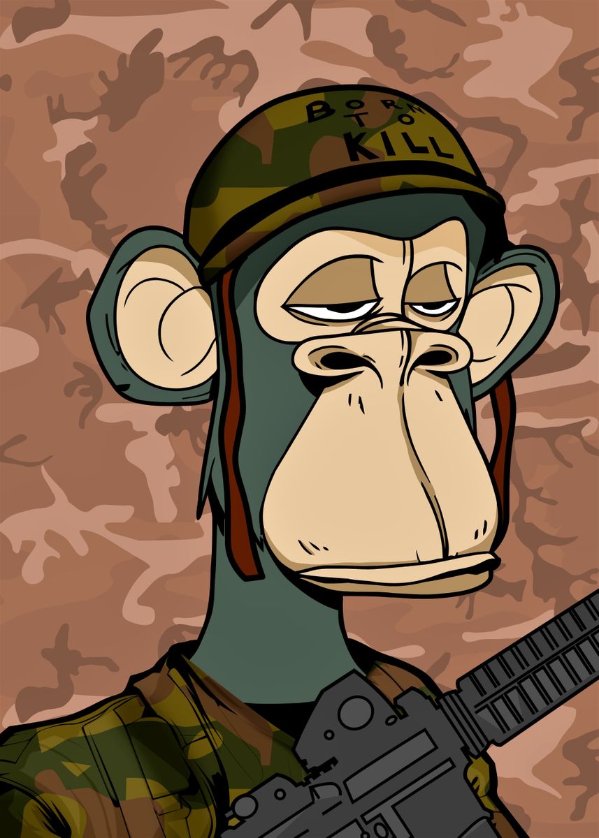 'army bored ape' Poster, picture, metal print, paint by geeks holic ...