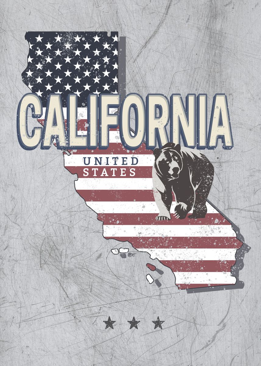 'California United States' Poster, picture, metal print, paint by Nils ...