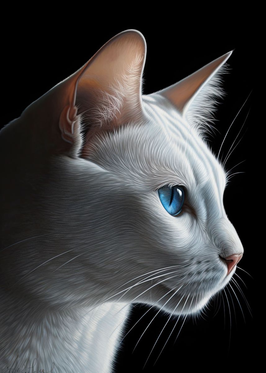 'Stunning Cat Portrait' Poster, picture, metal print, paint by Morphic ...