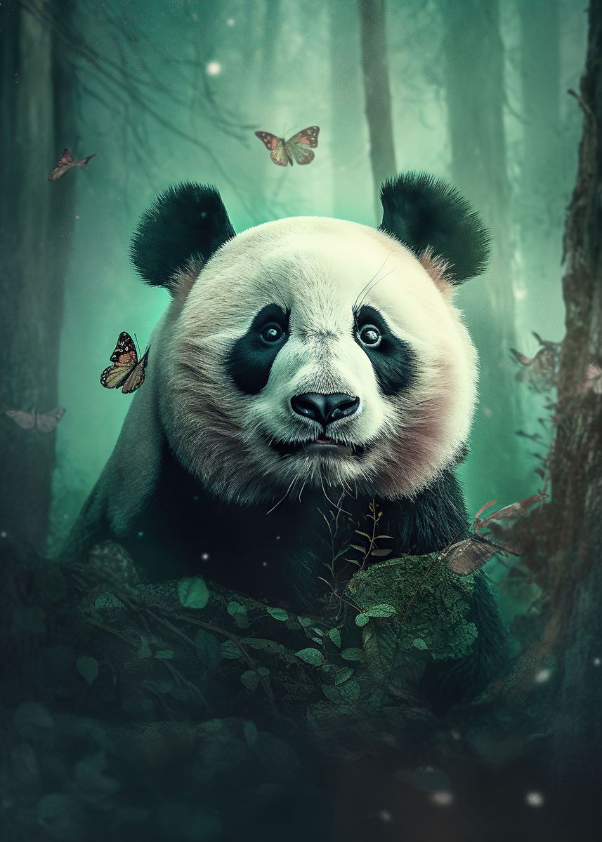 'Panda Beauty Art Print ' Poster, picture, metal print, paint by Grimes ...