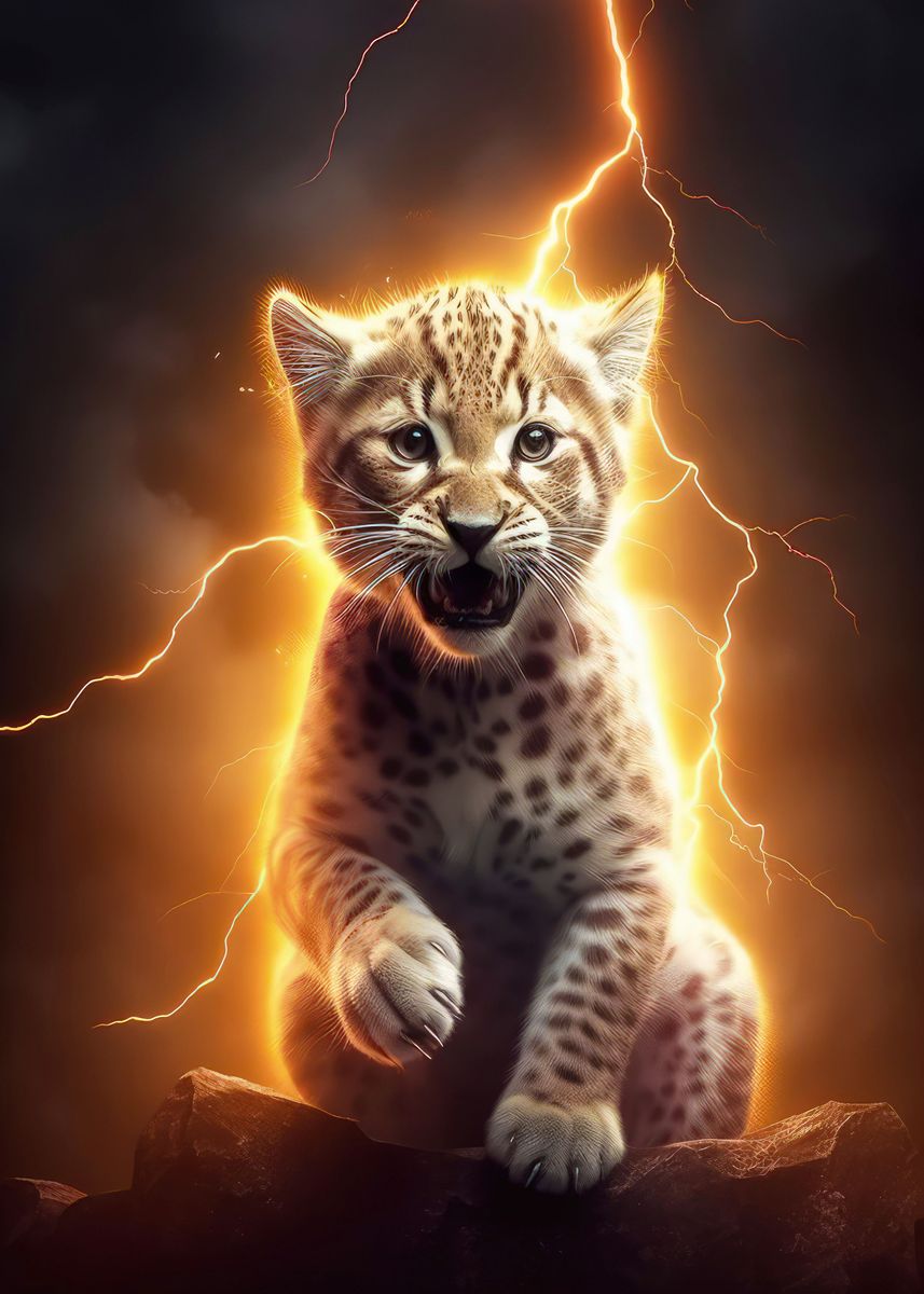 'Cute Leopard' Poster, picture, metal print, paint by P U F F Y | Displate