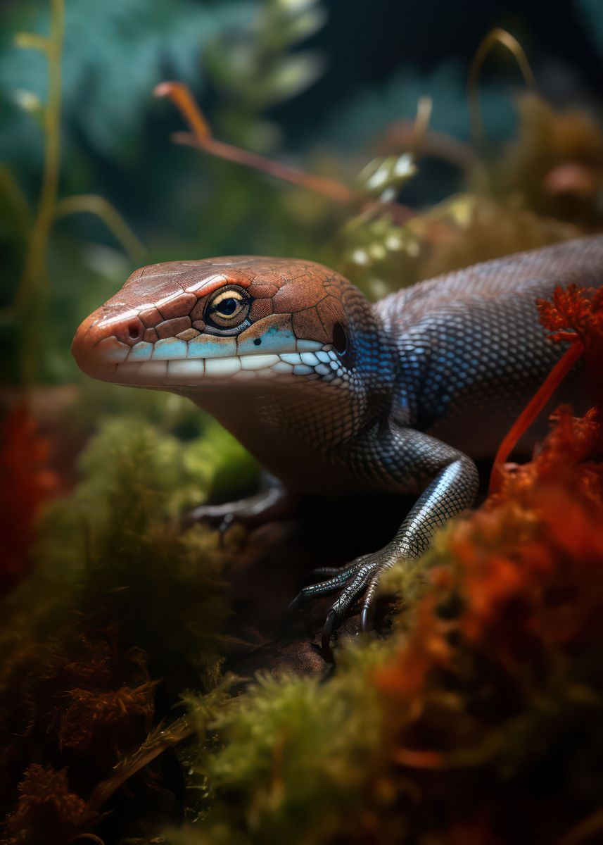 'Graceful skink' Poster, picture, metal print, paint by Zooscape ...