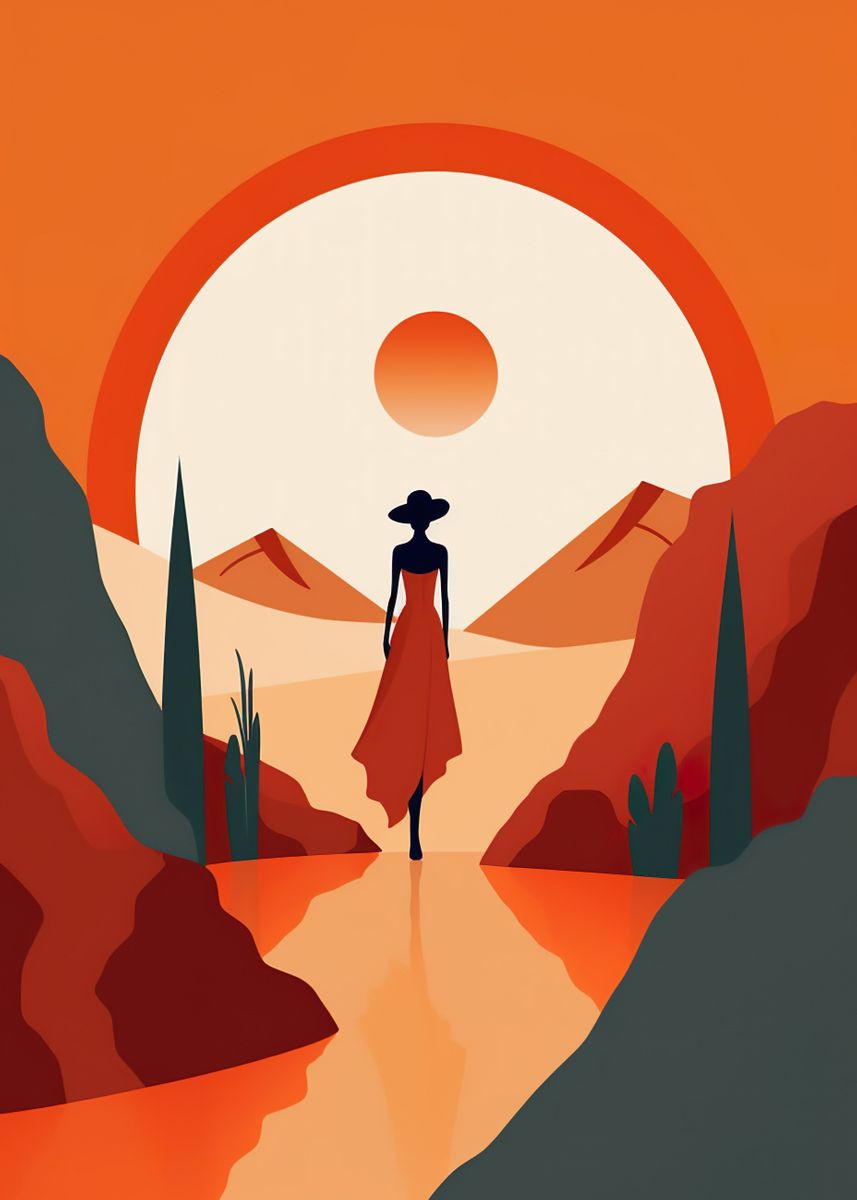 'Abstrat Woman in Nature' Poster, picture, metal print, paint by ...