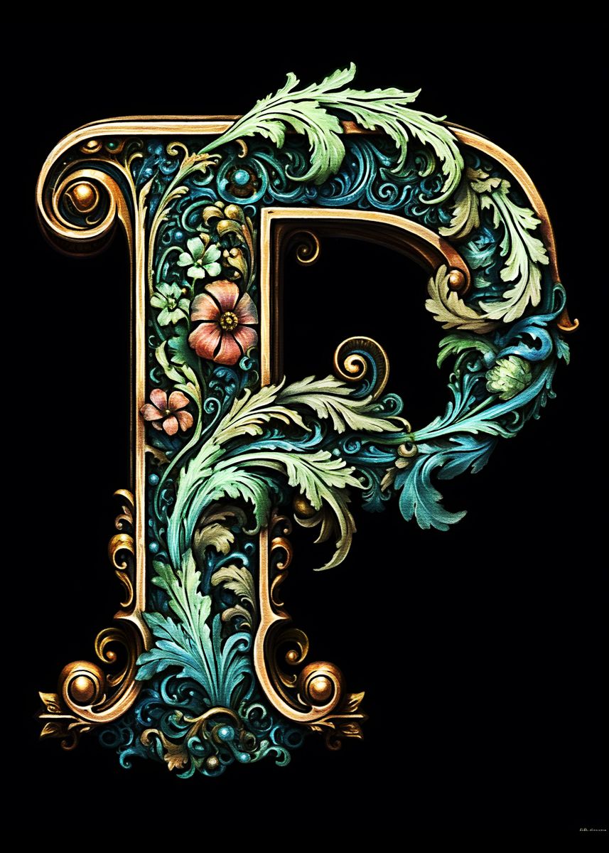 'Letter F' Poster, picture, metal print, paint by Fachrul Abqary | Displate