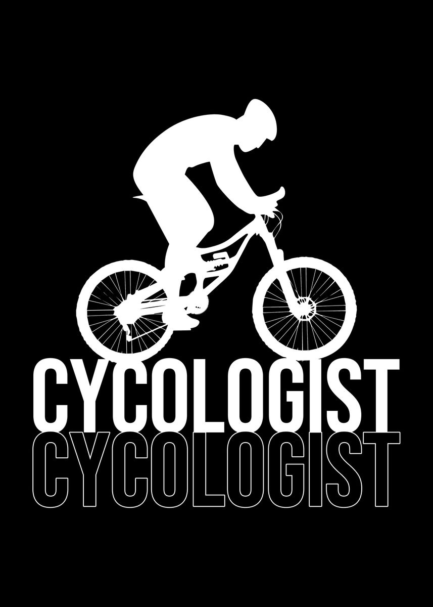 'Cycologist Biking' Poster, picture, metal print, paint by FunnyGifts ...