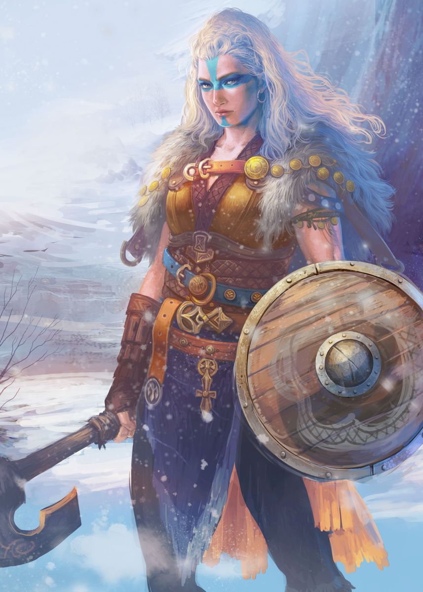 'Viking Shield Maiden B' Poster, picture, metal print, paint by Yutaka ...