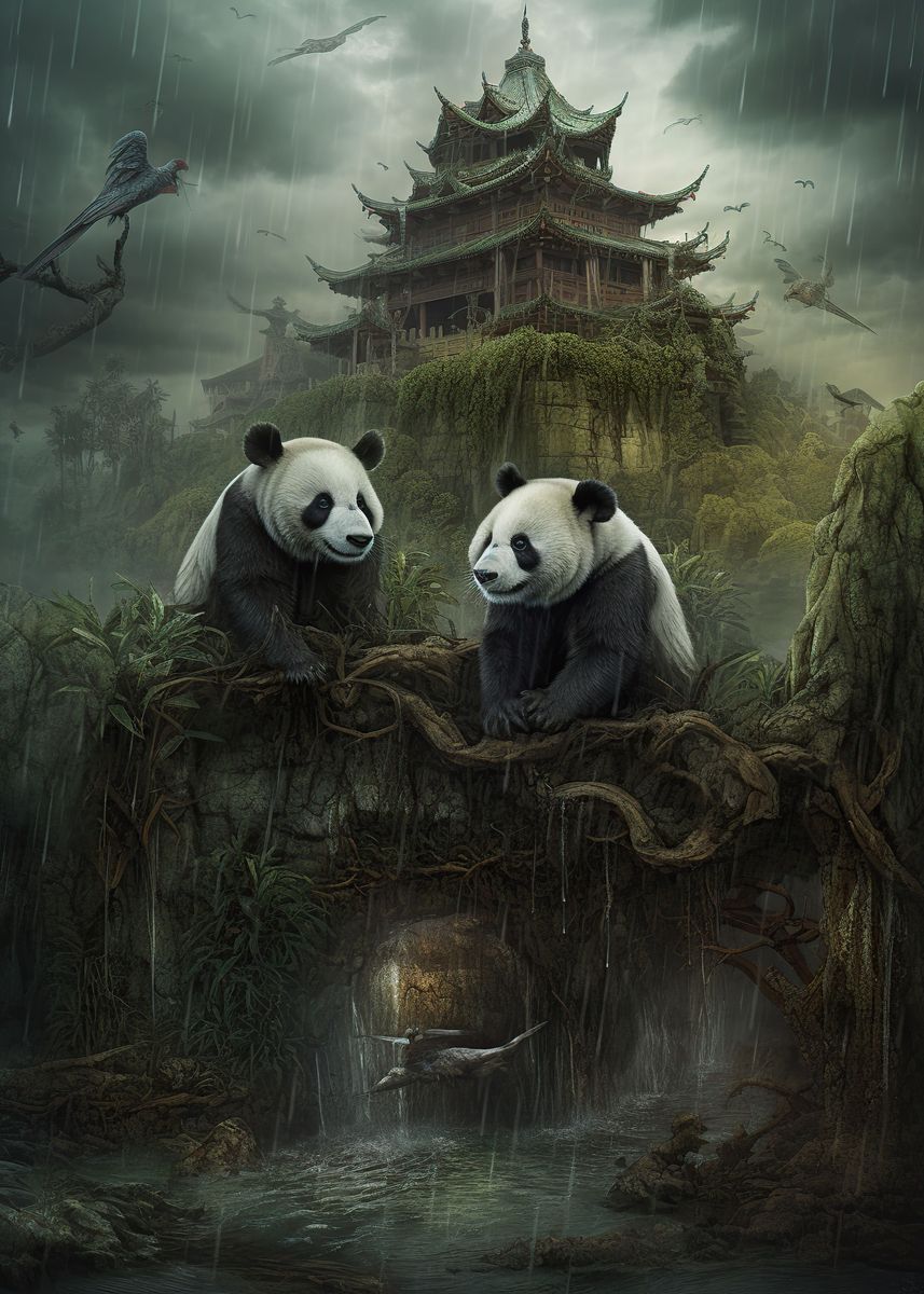 'Panda Majesty Digital Art ' Poster, picture, metal print, paint by ...