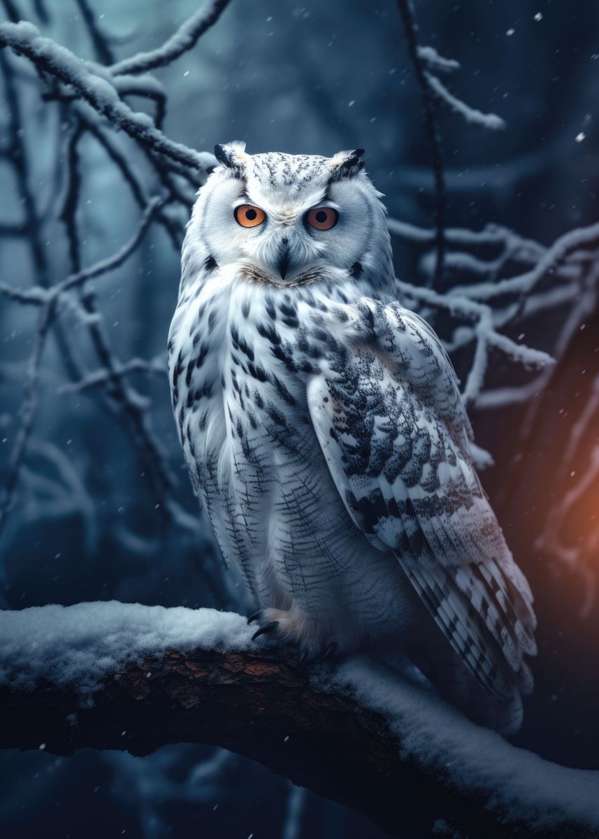 'Snow Owl' Poster by DM Photography | Displate