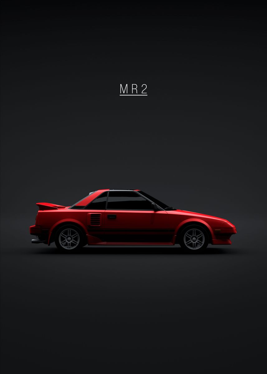 'Toyota MR2 Mk1 1984 Red' Poster, picture, metal print, paint by 21 MXM ...