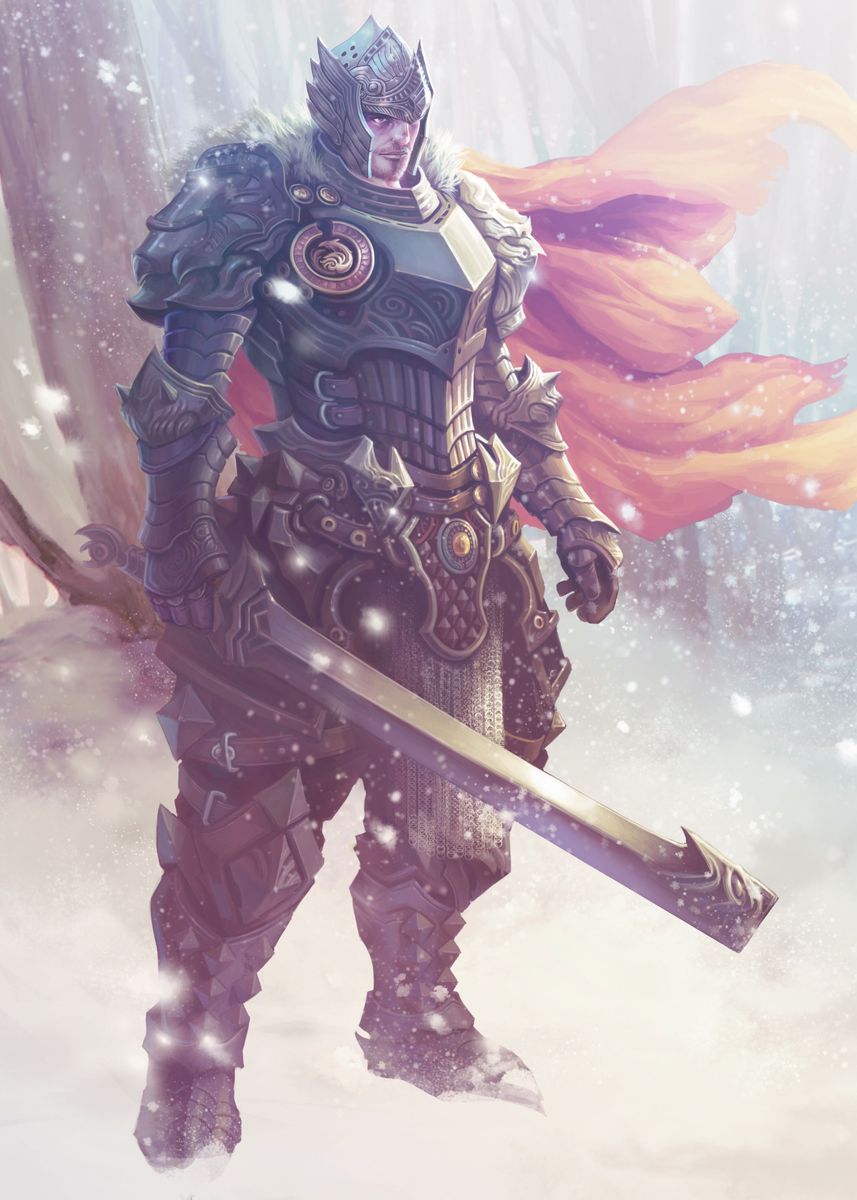 'Snowy Armored Warrior A' Poster by Yutaka Li | Displate