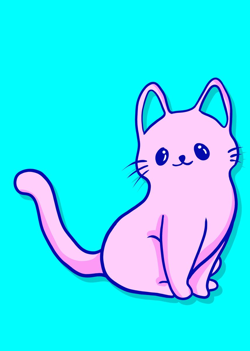 'mini cat cute' Poster, picture, metal print, paint by Muhammad Anas ...