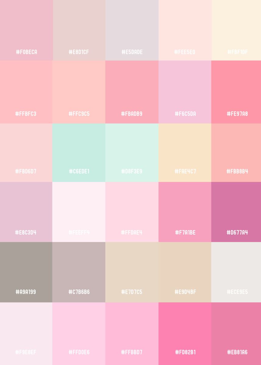 'Pink Color Hex Color Codes' Poster, picture, metal print, paint by ...
