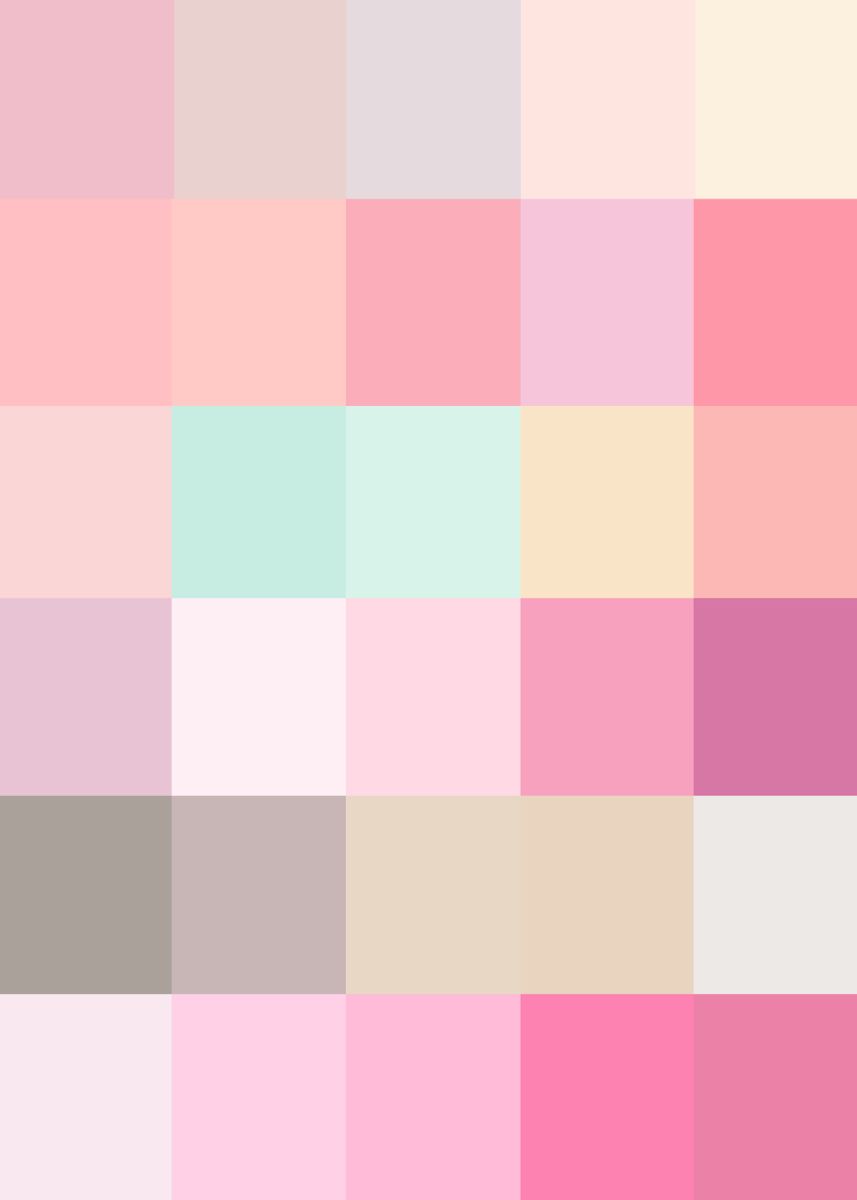 'Pink Color Palette' Poster, picture, metal print, paint by XandYart ...