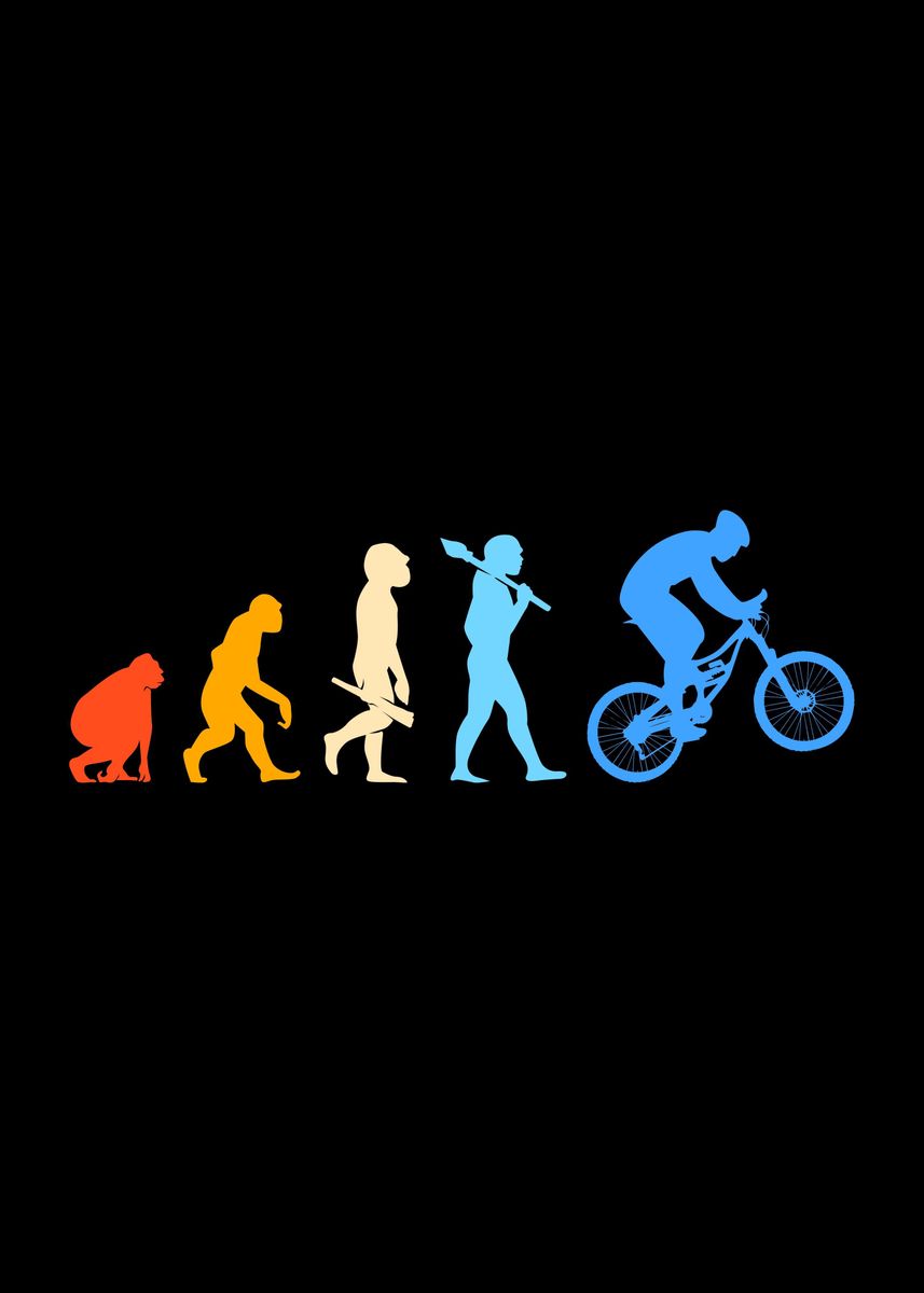 'Evolution Bike' Poster, picture, metal print, paint by FunnyGifts ...