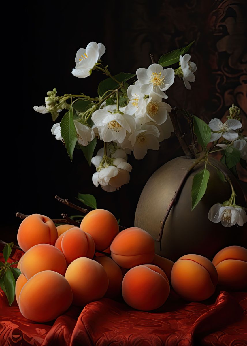 'Apricot Fruit ' Poster, picture, metal print, paint by Ryu | Displate