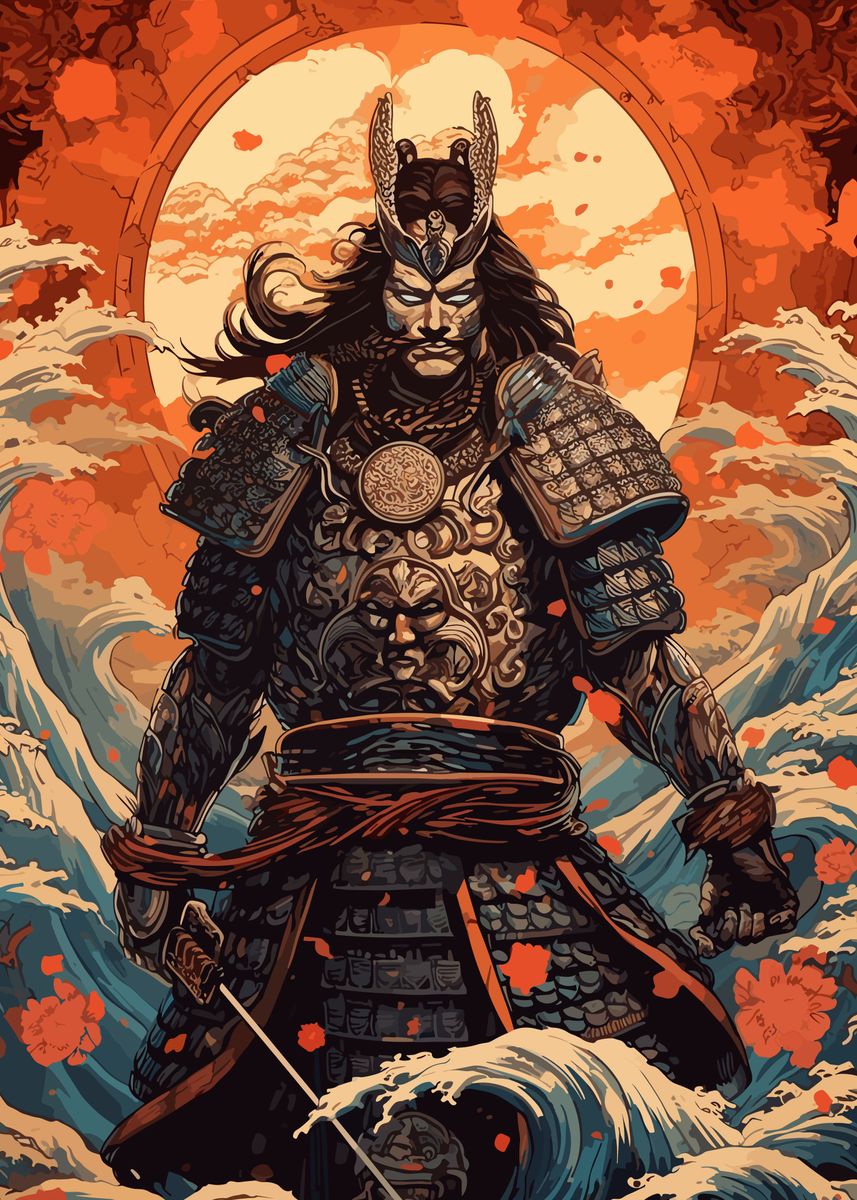 'Samurai' Poster, picture, metal print, paint by Mr Yy | Displate