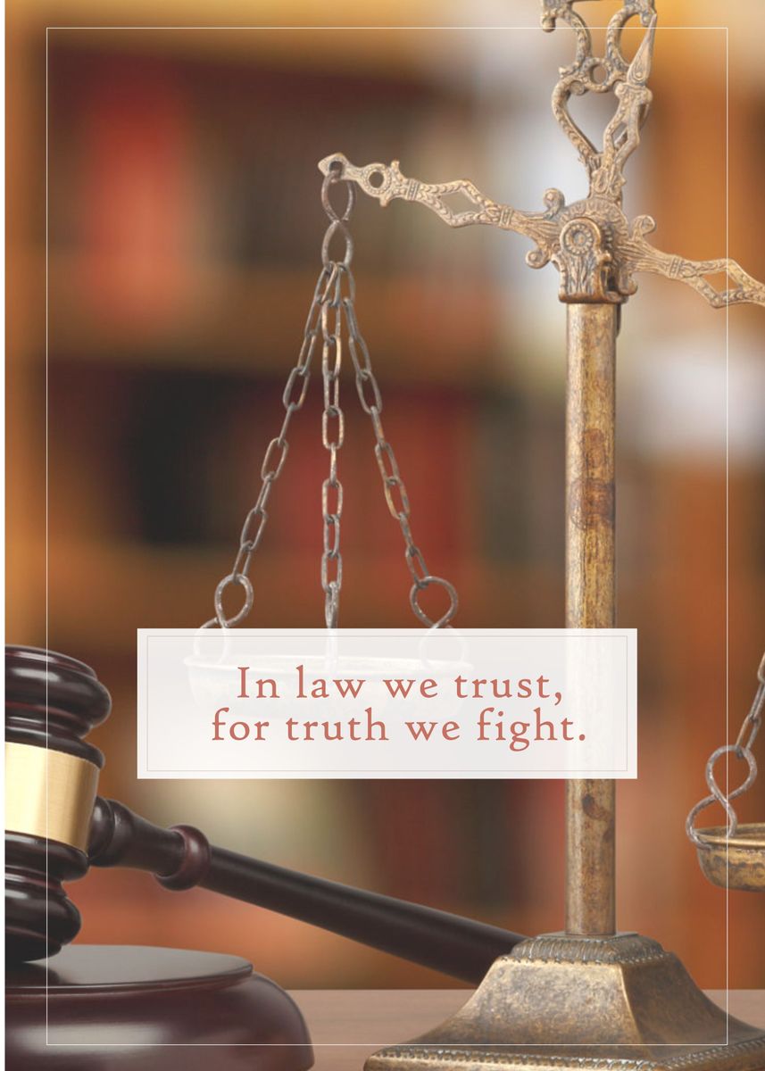 'In law we trust for truth' Poster, picture, metal print, paint by AKAI ...