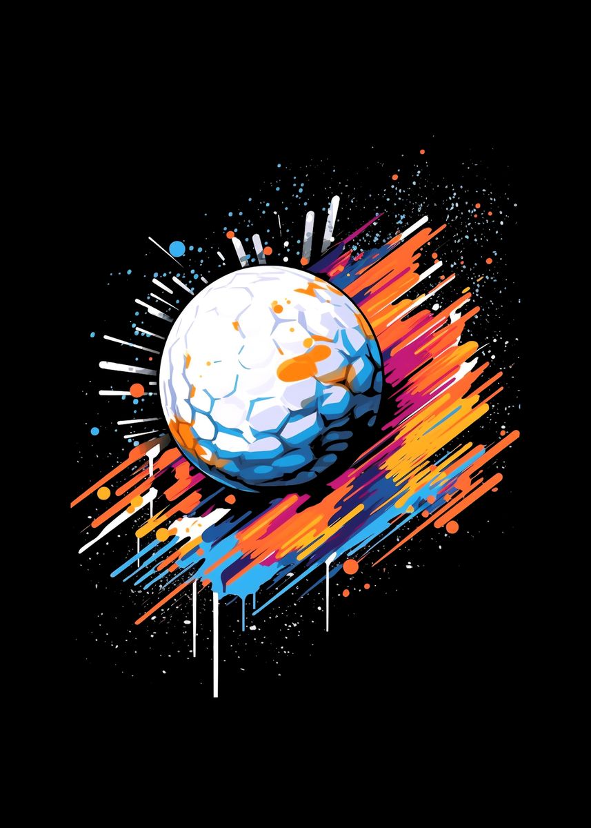 'Golf Ball Graffiti Golfing' Poster by CrownMerch | Displate