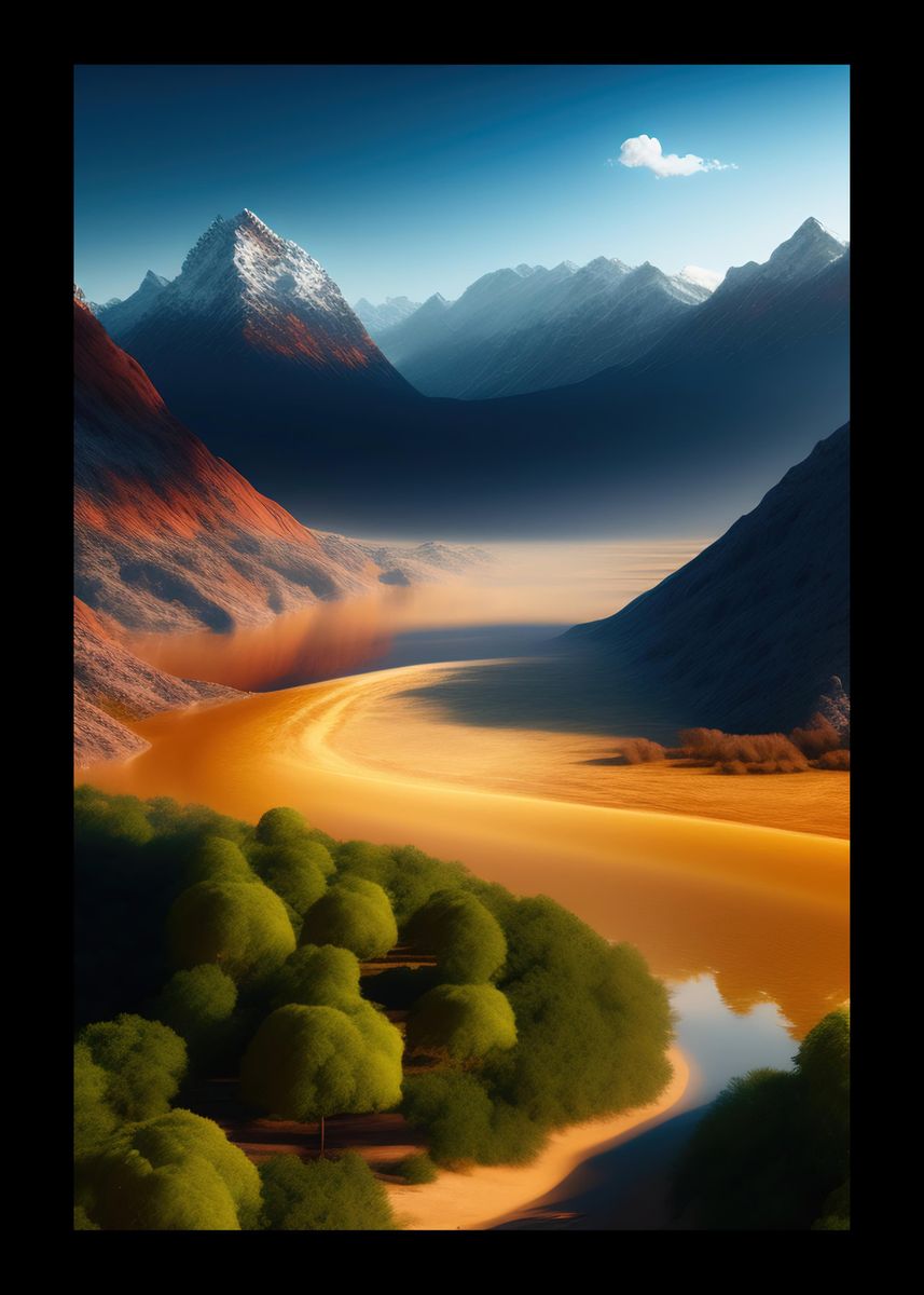 'River Almost Run Dry' Poster, picture, metal print, paint by ...