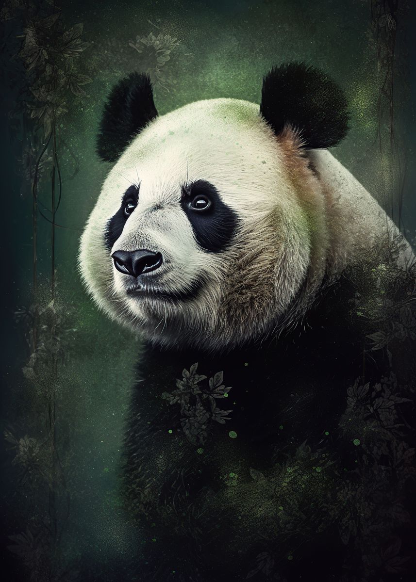 'Panda Beauty Digital Art ' Poster, picture, metal print, paint by ...